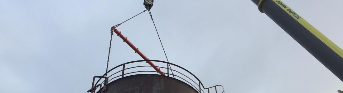 Fire Damaged tanks move thanks to Britlift beam